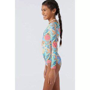 Oneill Swim Oneill Girls Long Sleeve Paddlesuit One Piece Sizes 5