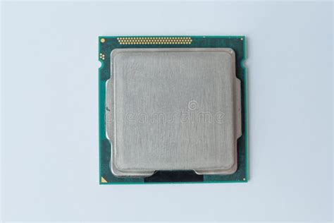 Central Processing Unit Microchip Isolated On White Background Stock