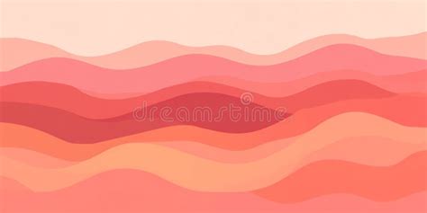 Abstract Coral Pink Wave Background Soft Pastel Gradient Layered Curves Fluid Design Stock