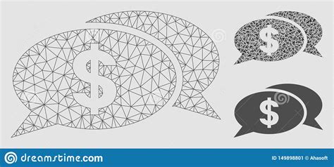 Dollar Chat Vector Mesh Carcass Model And Triangle Mosaic Icon Stock Vector Illustration Of