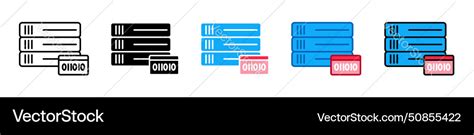 Master Data Icon Set Management Server Royalty Free Vector