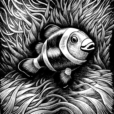 Un Dessin Dun Poisson Avec Un Poisson Dessus Vecteur Premium Généré à Base Dia