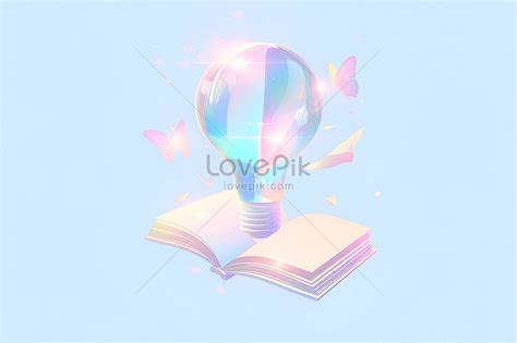 책 페이지에 전구 일러스트 무료 다운로드 Lovepik