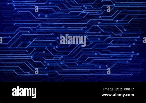 4k 3d circuit board with moving electrons data flow loop background