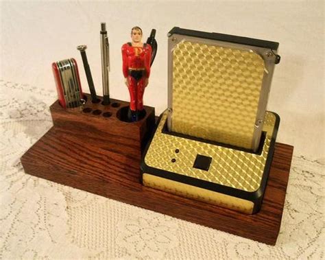 Handmade HDD Docking Station With Port USB Hub And Pen Holder Gadgetsin