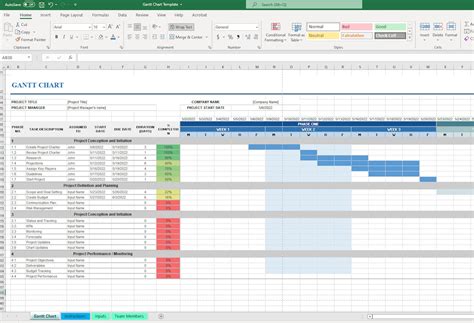 Gantt Chart Template Etsy