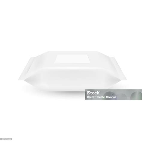 흰색 배경에 격리 된 흰색 젖은 물티슈 패키지 벡터 그림입니다 0명에 대한 스톡 벡터 아트 및 기타 이미지 0명 3차원