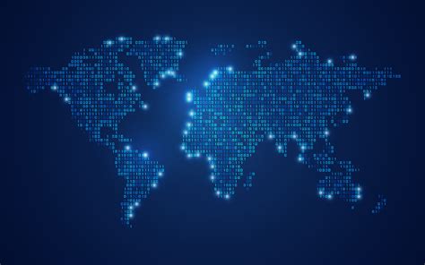 Binary World Map 12496015 Vector Art At Vecteezy