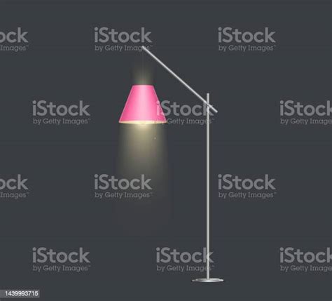 현실적인 플로어 램프가 격리되어 있습니다 인테리어 디자인 에너지 가구를 위한 현대적인 최소 전기 토크 0명에 대한 스톡 벡터