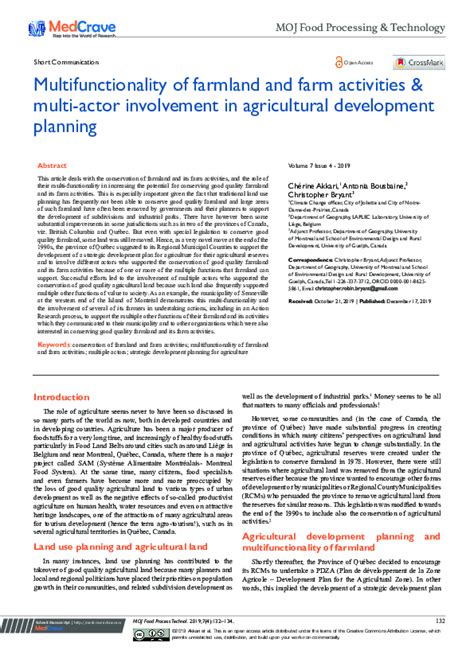 Pdf Multifunctionality Of Farmland And Farm Activities And Multi
