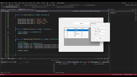 C Tutorial Show Selected Row Data In Another Form Using C Youtube