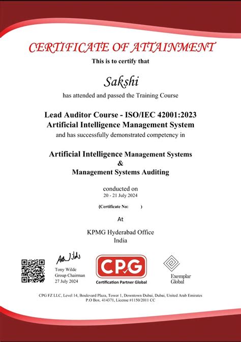 Sakshi On Linkedin Aicertification Iso Artificialintelligence Professionaldevelopment…