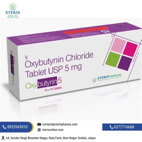 Oxybutyrin 25 Oxybutynin Chloride 25mg 1010 Prescription At Rs