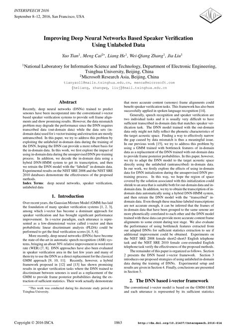 Pdf Improving Deep Neural Networks Based Speaker Verification Using