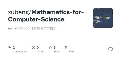 Github Xubengmathematics For Computer Science Msc20180606 计算机科学与数学