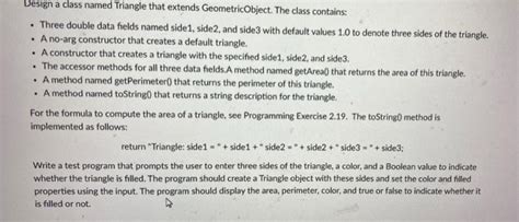 Solved Design A Class Named Triangle That Extends