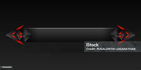 추상 검정색과 빨간색 게임 Gui 화면 제목 아래쪽 세 번째 배너 막대 템플릿 가상현실에 대한 스톡 벡터 아트 및 기타 이미지 가상현실 게이밍 스테이션 과녁 Istock