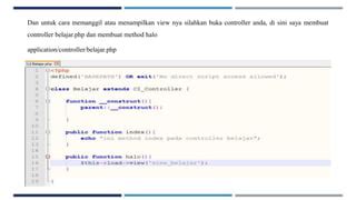 Modul Cara Membuat View Pada CodeIgniter PPT