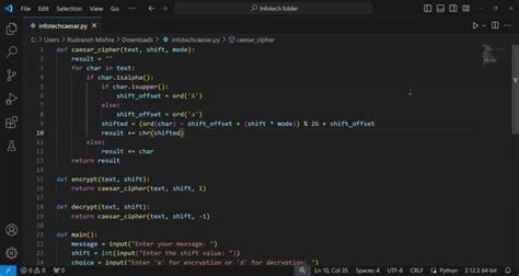 Video Finished A Caesar Cipher Task With Python Rudransh Mishra