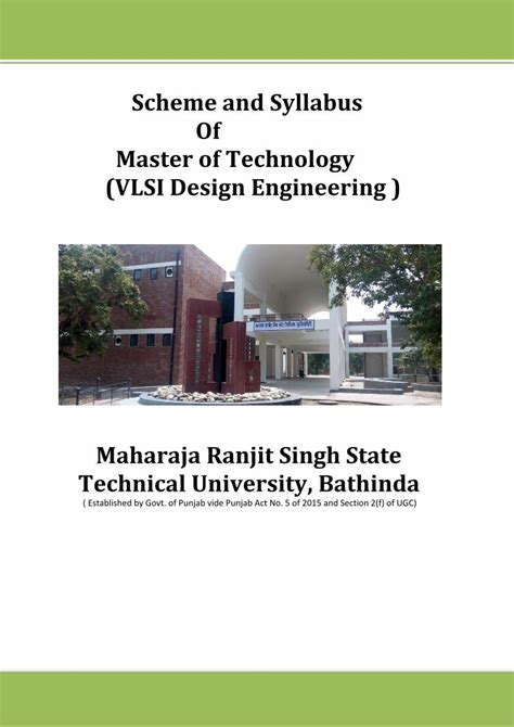 pdf scheme and syllabus of master of technology vlsi design