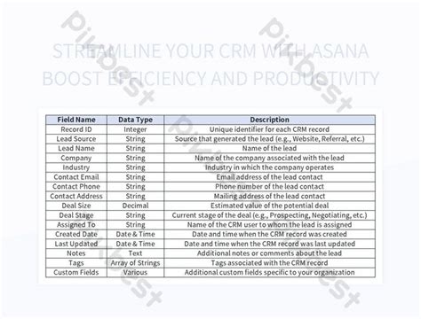 Boost Efficiency And Productivity By Streamlining Your Crm With Asana Excel Template Free