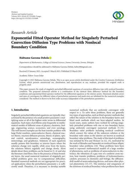 Pdf Exponential Fitted Operator Method For Singularly Perturbed