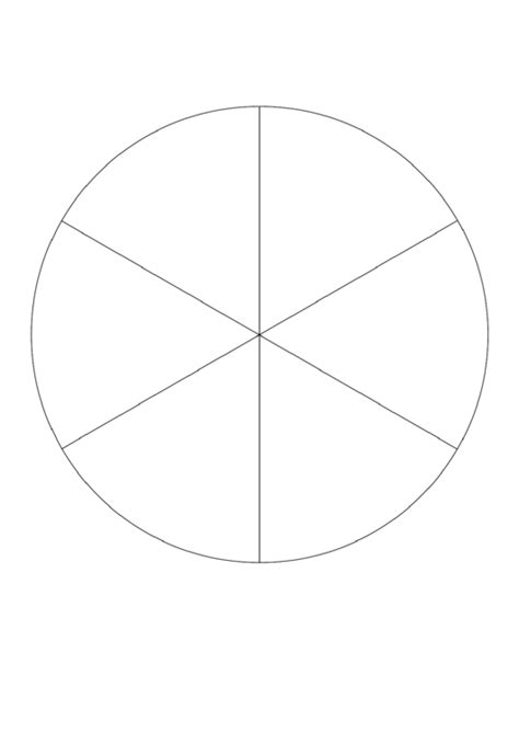 Pie Chart Template 6 Slices Printable Pdf Download