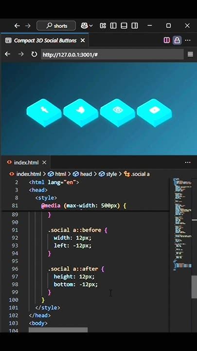 3d Button Magic With Pure Html And Css Shortsfeed Shorts Webdevelopment 3d Animation Viral