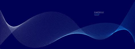 짙은 파란색 추상적 배경 흐르는 입자의 벡터 웨이브 움직임의 매력적인 점 기술 및 과학 테마 통풍이 잘되고 미래지향적인 일러스트레이션 3차원 형태에 대한 스톡 벡터 아트 및