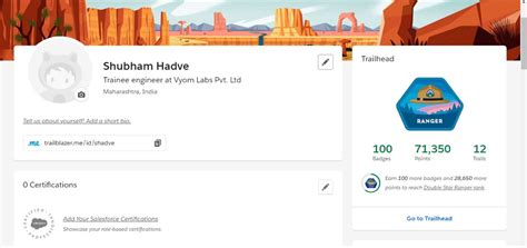 Shubham Hadave On Linkedin Ranger Trailhead Trailblazers Salesforce