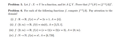 solved problem 5 let f x → y be a function and let a y