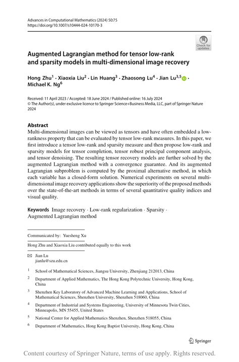 Augmented Lagrangian Method For Tensor Low Rank And Sparsity Models In