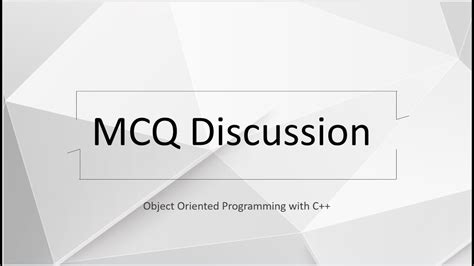 Oop Mcq Discussion Youtube