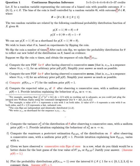 Solved Question 1 Continuous Bayesian Inference