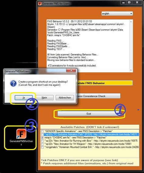 Installation Guide Fnis Generatefnisforusers Exe At Skyrim Nexus