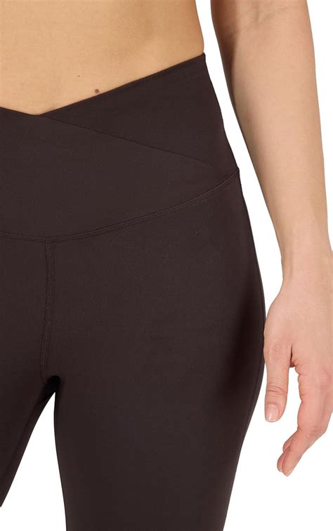 Yogalicious Womens Crossover High Waisted Flare Legging Squat Proof