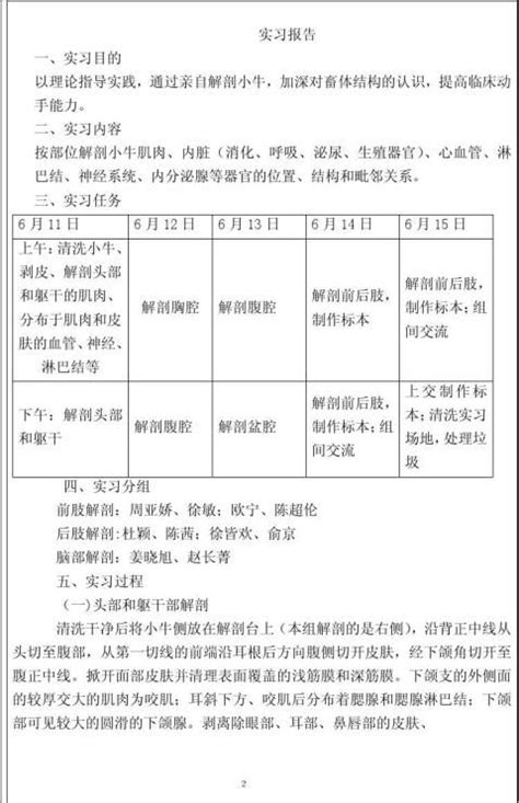 动物解剖实习报告八篇 范文118