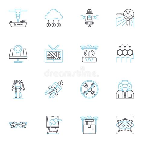 Data Development Linear Icons Set Integration Extraction