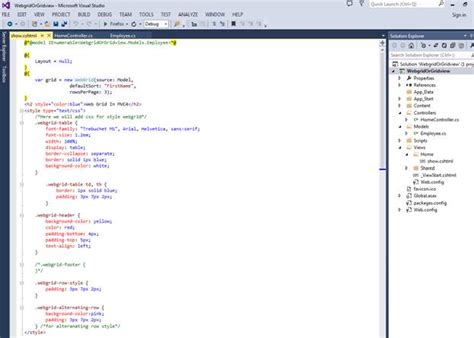 Basic Implementation Of WebGrid Control In ASP NET MVC