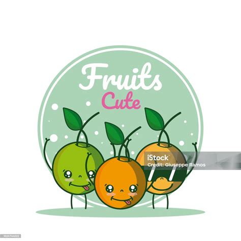 Jeruk Lucu Buahbuahan Kartun Ilustrasi Stok Unduh Gambar Sekarang