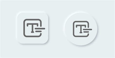 Type Line Icon In Neomorphic Design Style Text Signs Vector