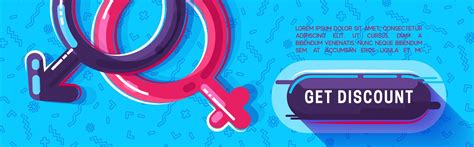 性別の背景。女性と男性のセックス シンボル。横型バナー、ウェブ ポスター、ウェブサイト ヘッダー。ベクトル イラスト プレミアムベクター