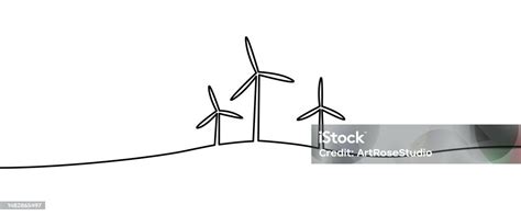 풍차 에너지 발전기 모양 그리기 연속선 가는 선 디자인 벡터 그림 흰색 배경에 대한 스톡 벡터 아트 및 기타 이미지 흰색 배경 0명 날씬한 Istock