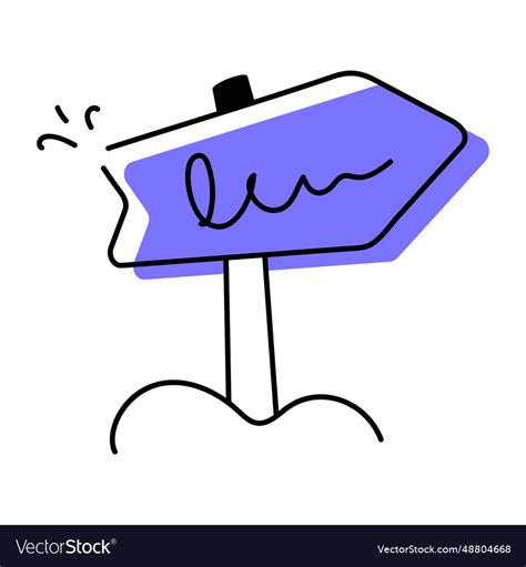 Get This Sketchy Icon Of A Direction Board Vector Image