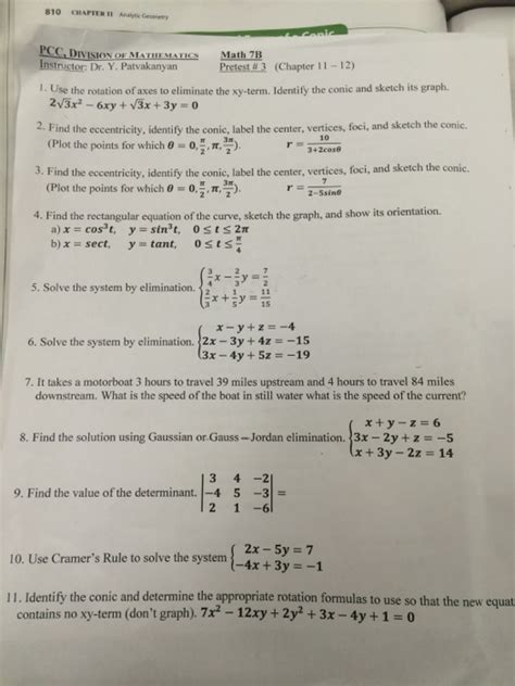 Use The Rotation Of Axes To Eliminate The Xy Term