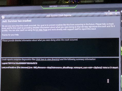 Game Crashing Every 20mins Does This Error Code Mean Anything Rstarwarsjedisurvivor