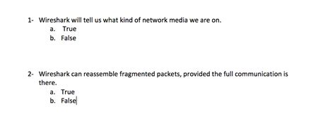 Solved Wireshark Will Tell Us What Kind Of Network Media Chegg