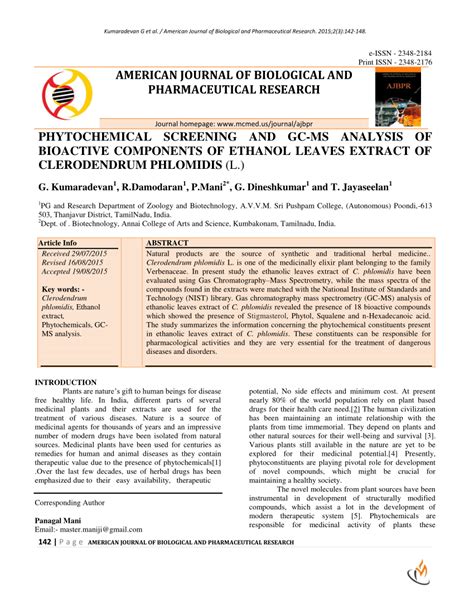 Pdf American Journal Of Biological And Pharmaceutical Research
