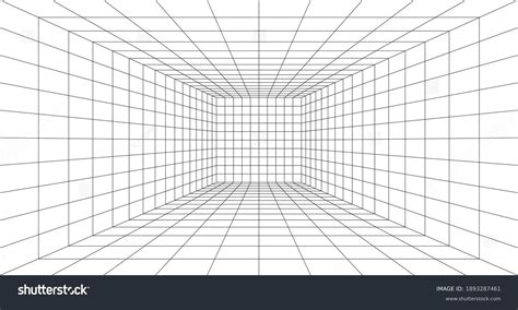 Perspective Grid Background 3d Vector Illustration Stock Vector Royalty Free 1893287461