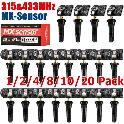 Autel Tpms Sensor Mx Sensor 315mhz 433mhz Programmable Universal Rubber Valve Eur 3111